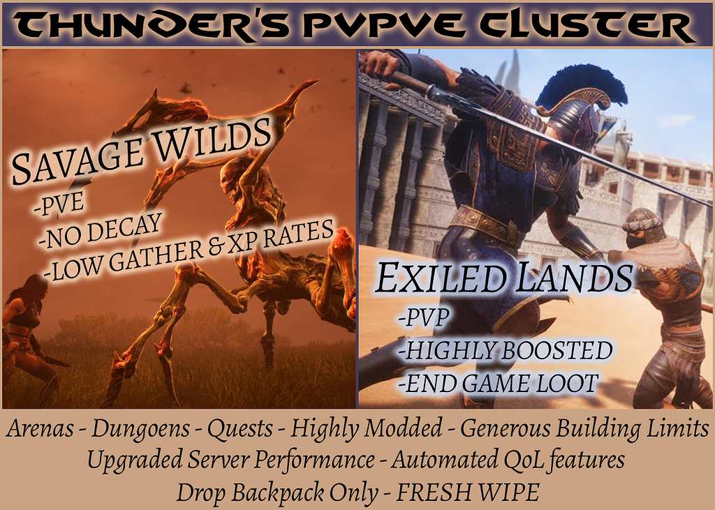 New PVPVE two map cluster (savage wilds PVE + exiled lands PVP) drop ...