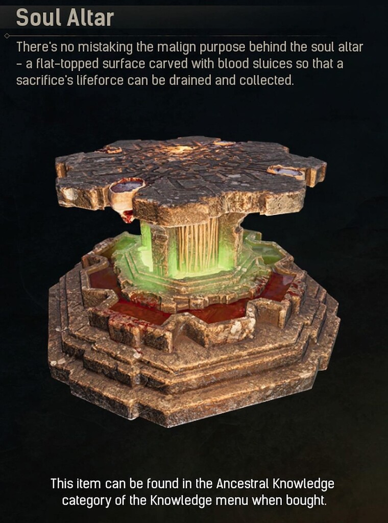 Soul Altar from the Bazaar should be functional - Feedback - Funcom Forums