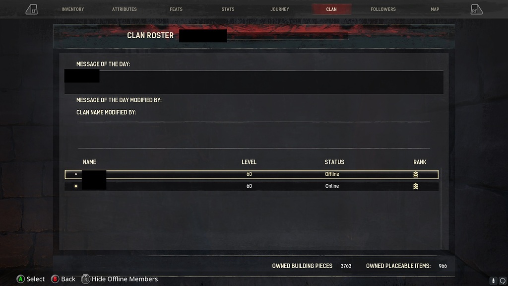 Building pieces now showing under Clan tab? - Players Helping Players - Funcom Forums