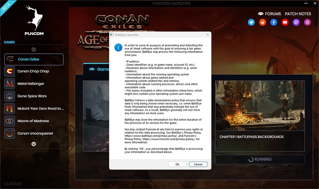 New BattleEye Prompt - Feedback - Funcom Forums