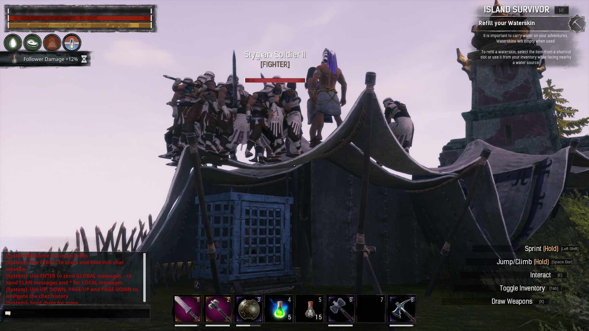Purge fighters getting stuck on top of their entry tent - Public Beta Client - Funcom Forums
