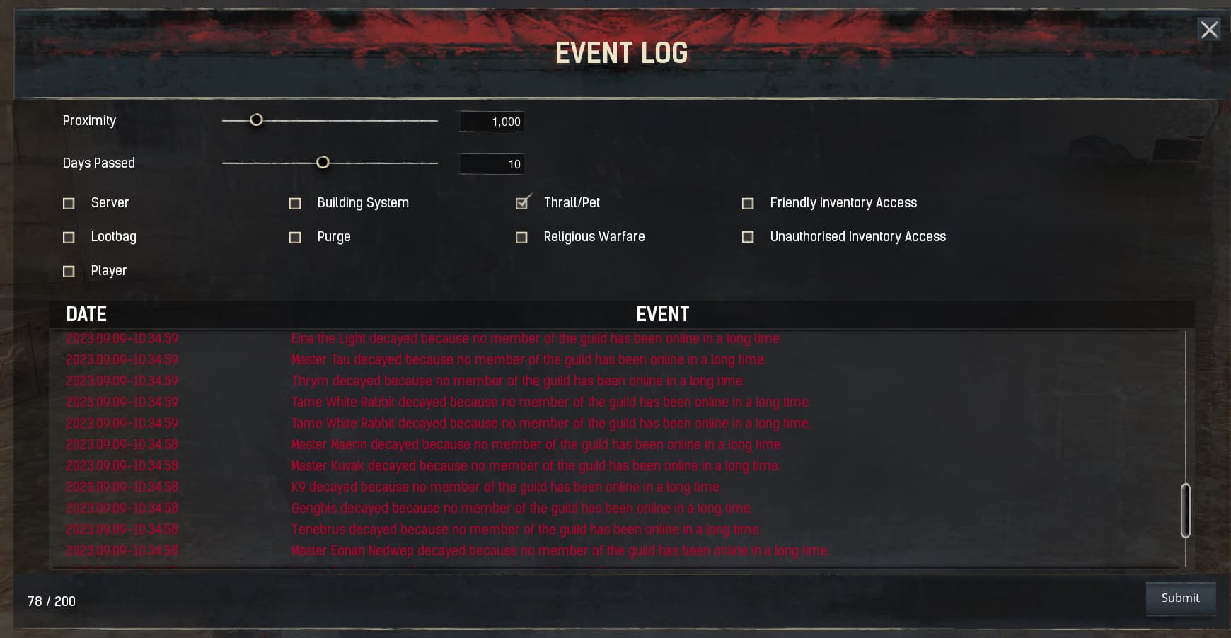 Thralls gone after rollback. 78 Thralls in total - PC Bug Reports - Funcom Forums