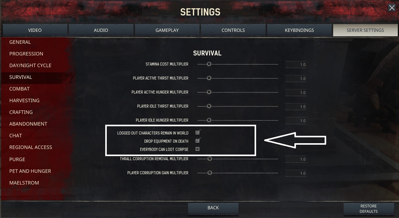 Question about Every body Can Loot Corpse setting - Players Helping Players - Funcom Forums