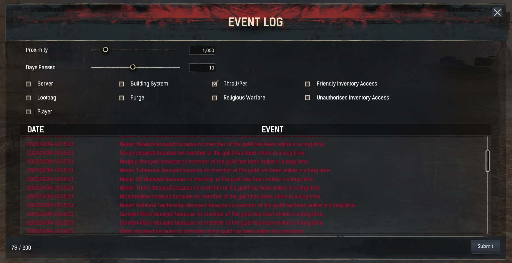 Thralls gone after rollback. 78 Thralls in total - PC Bug Reports - Funcom Forums