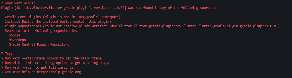 I Am Encountering An Error In The Dev Flutter Flutter Gradle Plugin Version 1 0 0 Help