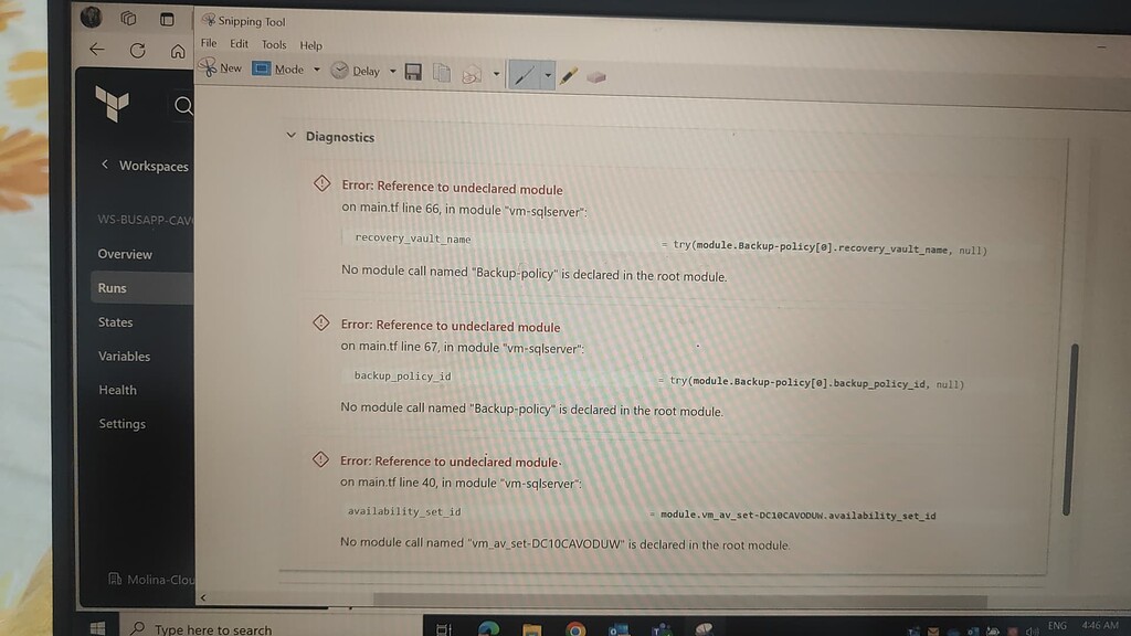 No module delared in root module, i m getting this error - Terraform - HashiCorp Discuss