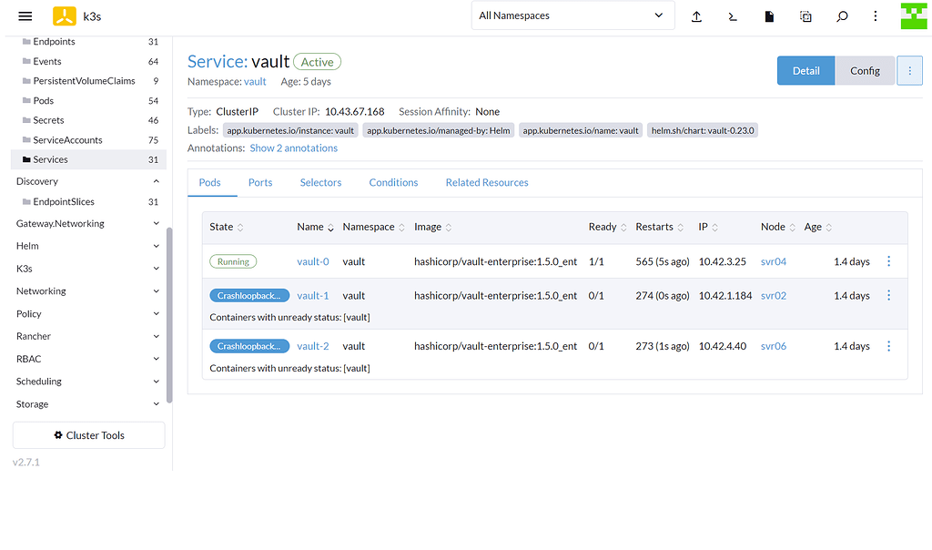 URL: PUT https://vault-0.vault-internal:8200/v1/sys/storage/raft ...