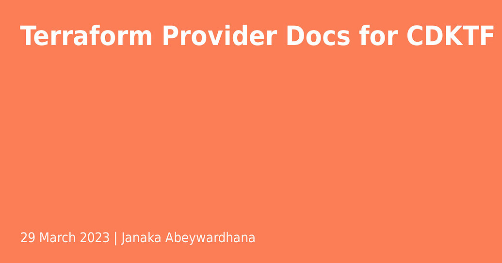 TF Provider Docs converted to CDKTF (TypeScript, Python etc.) - CDK for ...