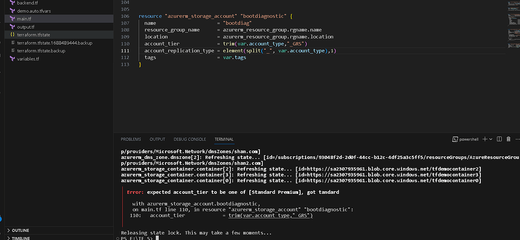 Storage account creation failire - Azure - HashiCorp Discuss