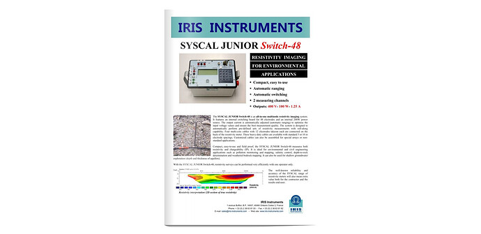 IRIS Instruments SYSCAL Junior Switch 48 ERT Electrical Resistivity ...