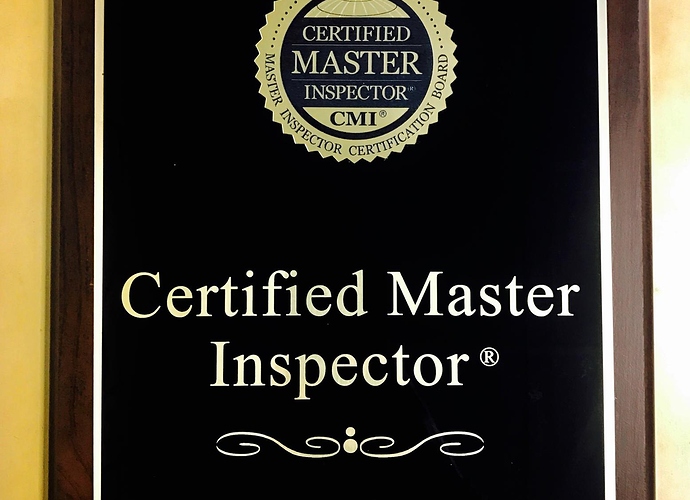 HOT PIC! Personalized CMI plaque for Russ Ackerman. - Certified Master Inspector (CMI ...