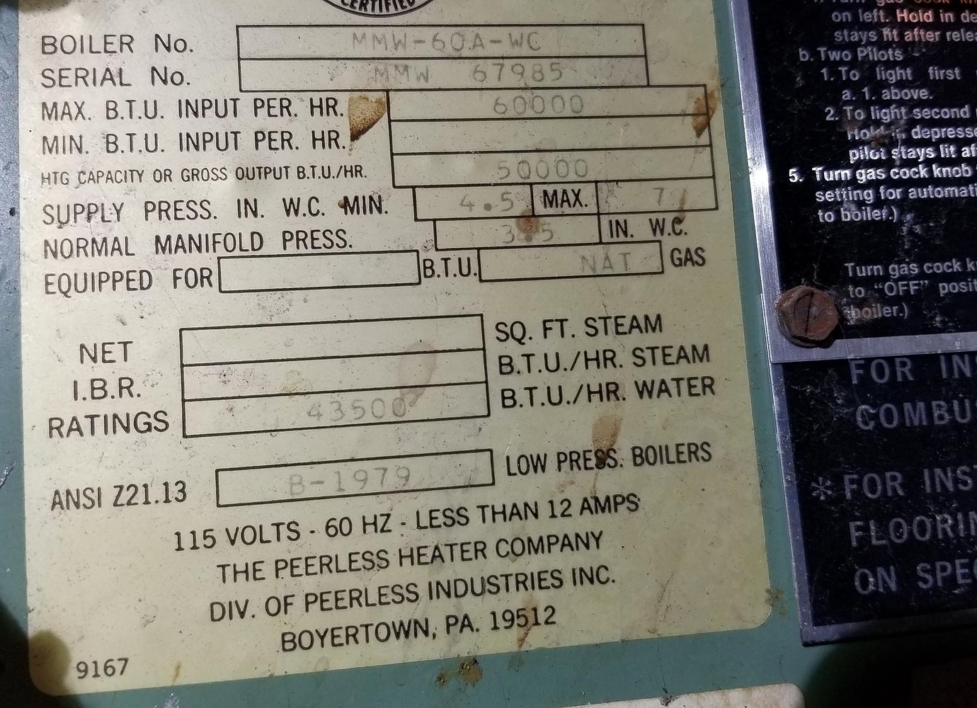 Peerless boiler age... killing me!!! - Inspecting HVAC Systems ...