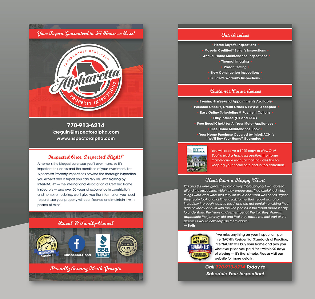 New *FREE* Rack Card Design for Alpharetta Property Inspections ...