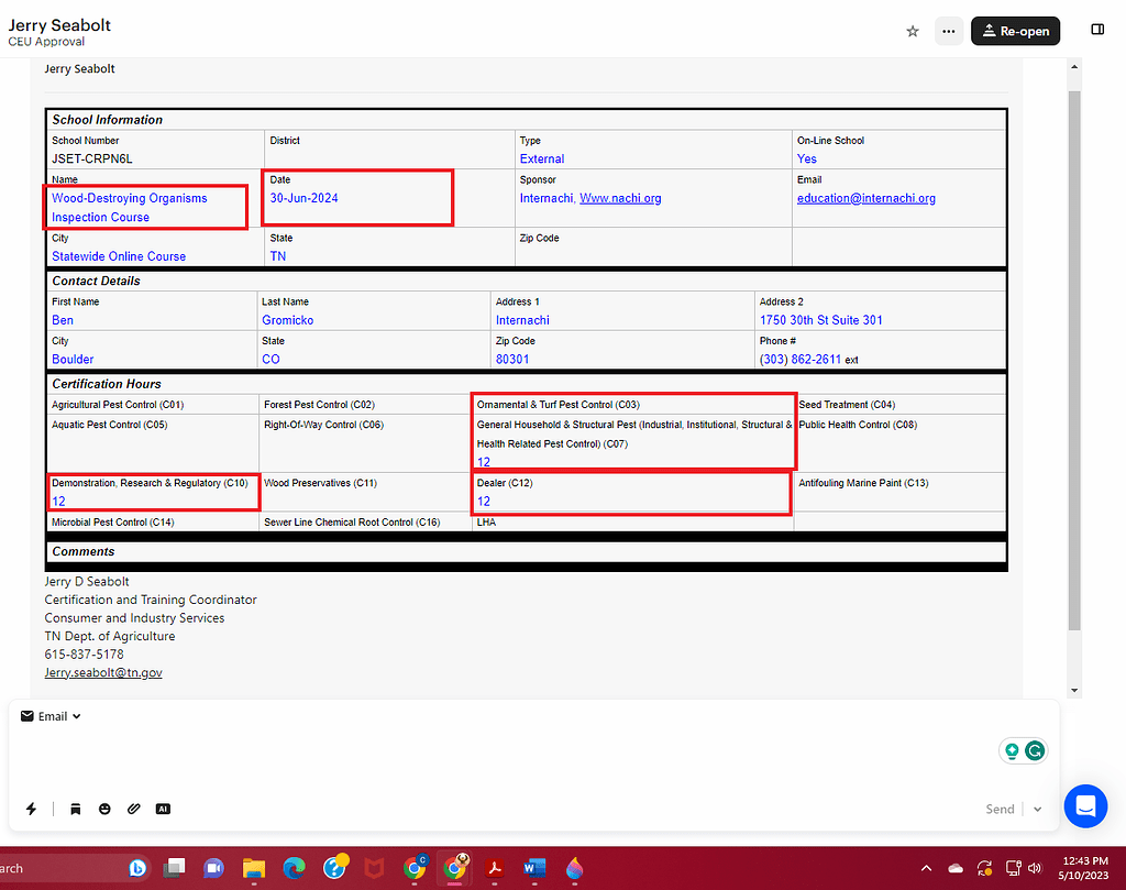 Tennessee Department of Agriculture Re-Approves InterNACHI’s Free ...