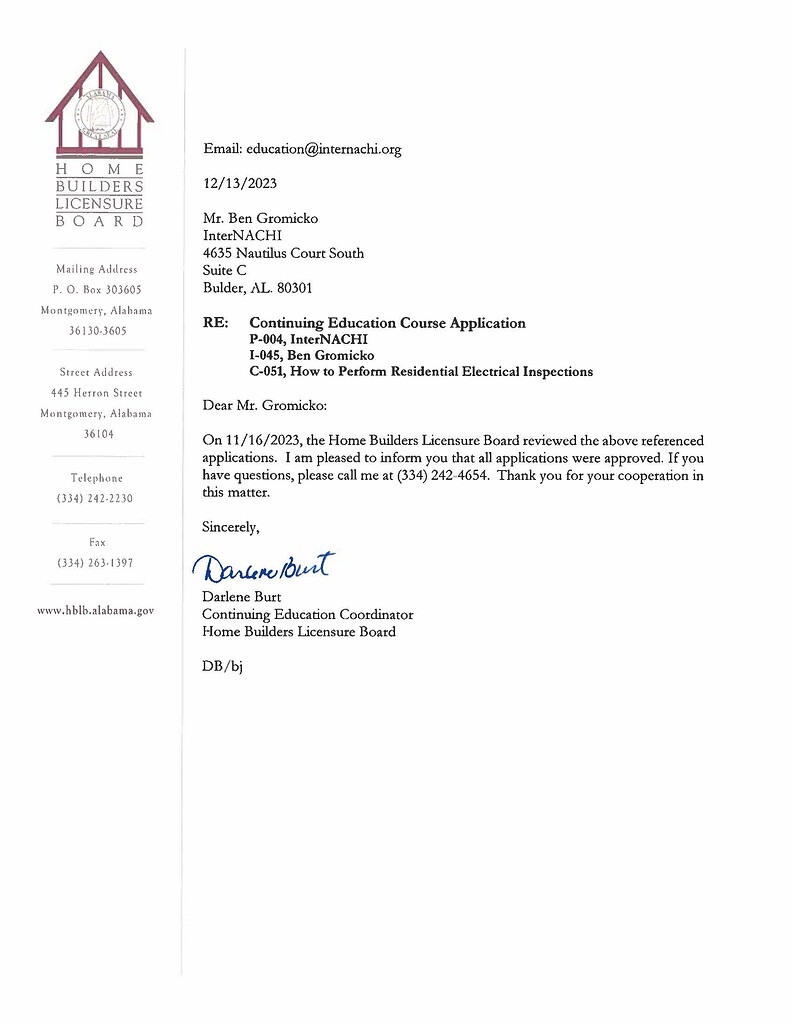 Alabama Home Builders Licensure Board Reapproves InterNACHI as a ...