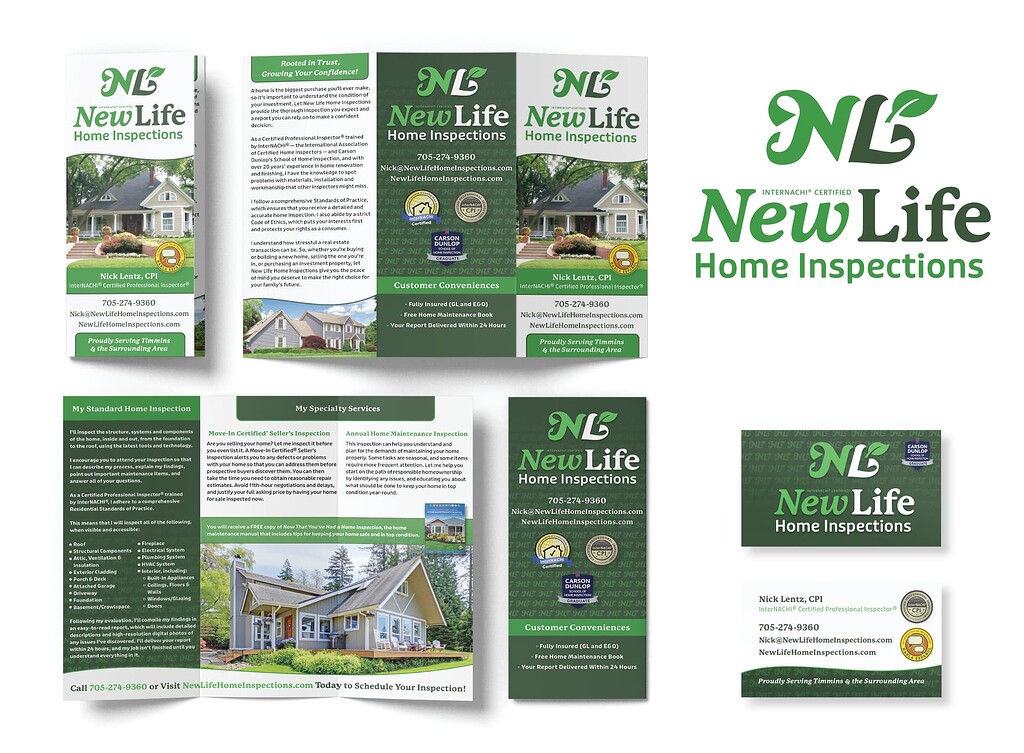 *FREE DESIGN* for New Life Home Inspections' Brochure + Business Card ...