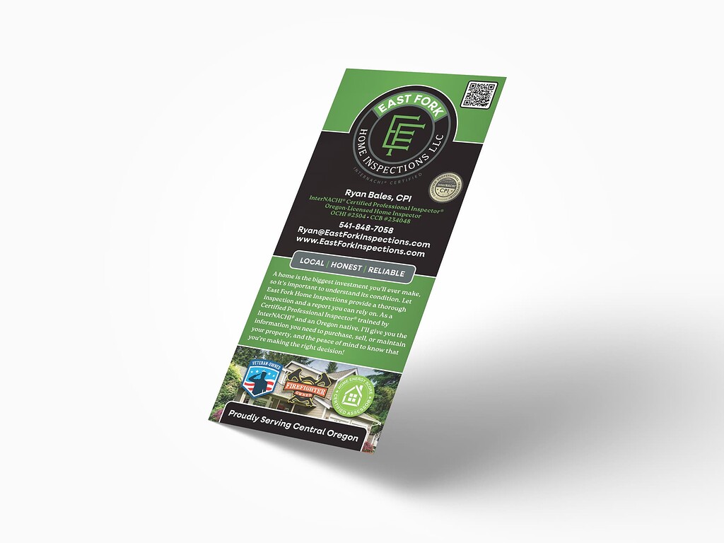 New *FREE* Rack Card Design for East Fork Home Inspections LLC ...