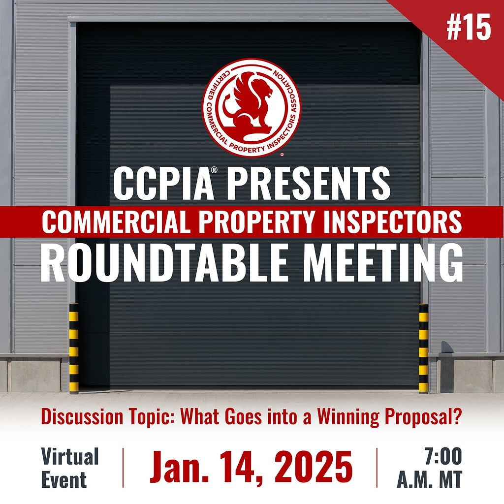 Next Roundtable Meeting for Commercial Property Inspectors: January 14 ...