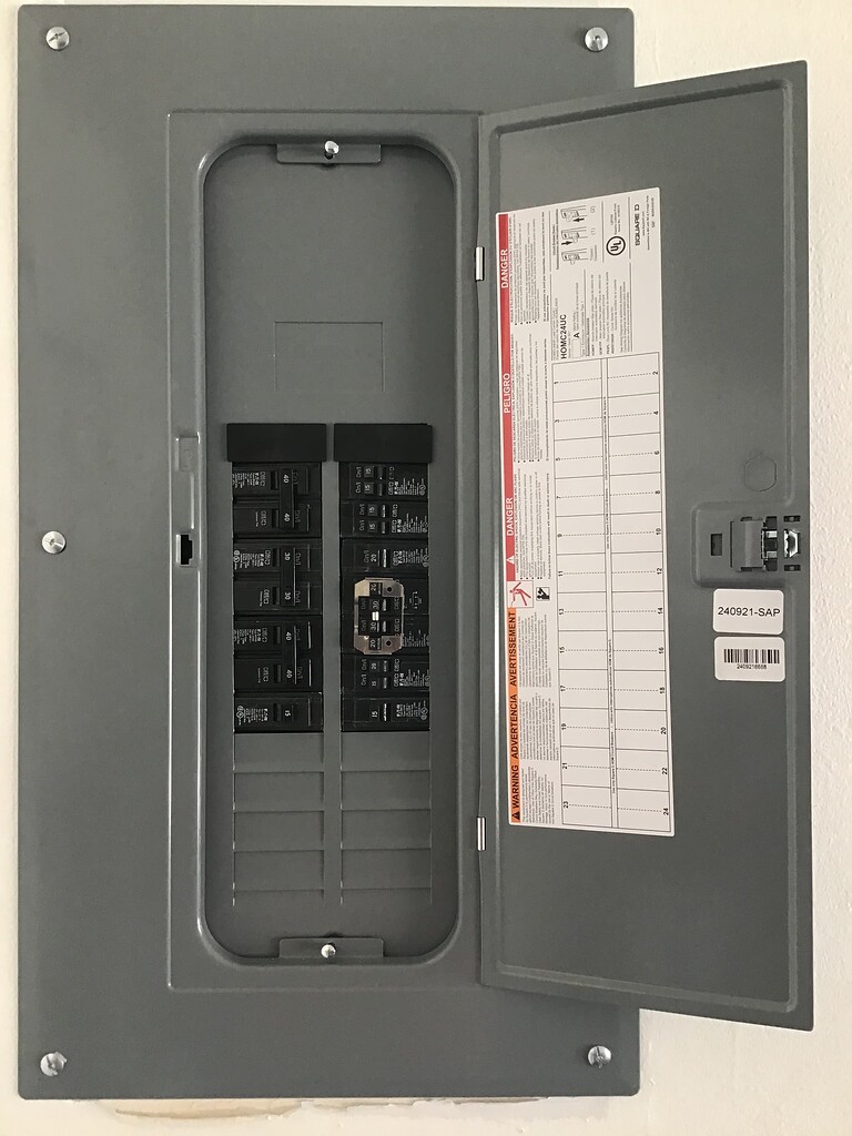 Eaton Breakers on a Square D panel board inside a Zinsco breaker box ...
