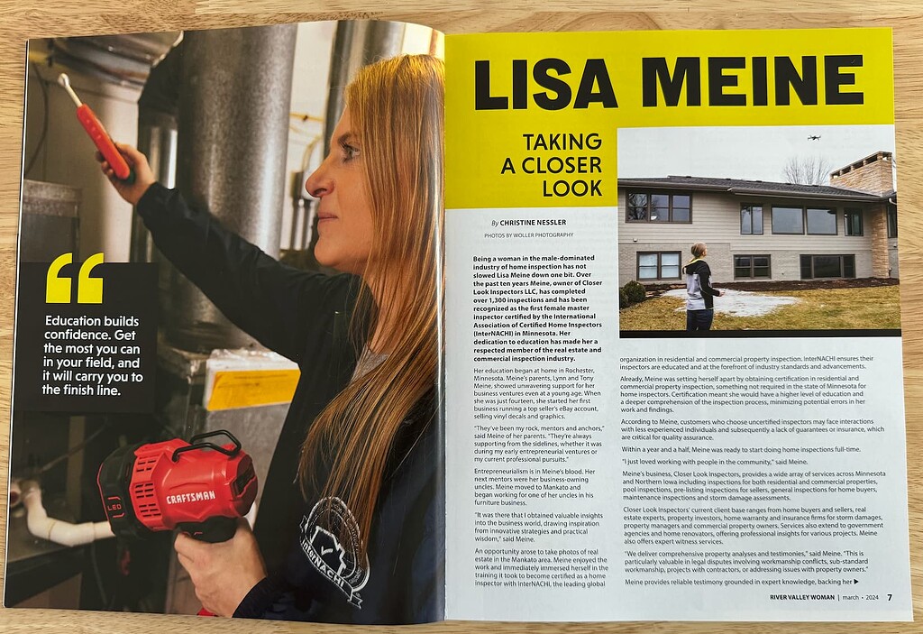 Certified Master Inspector® Lisa Meine made the cover of a magazine ...