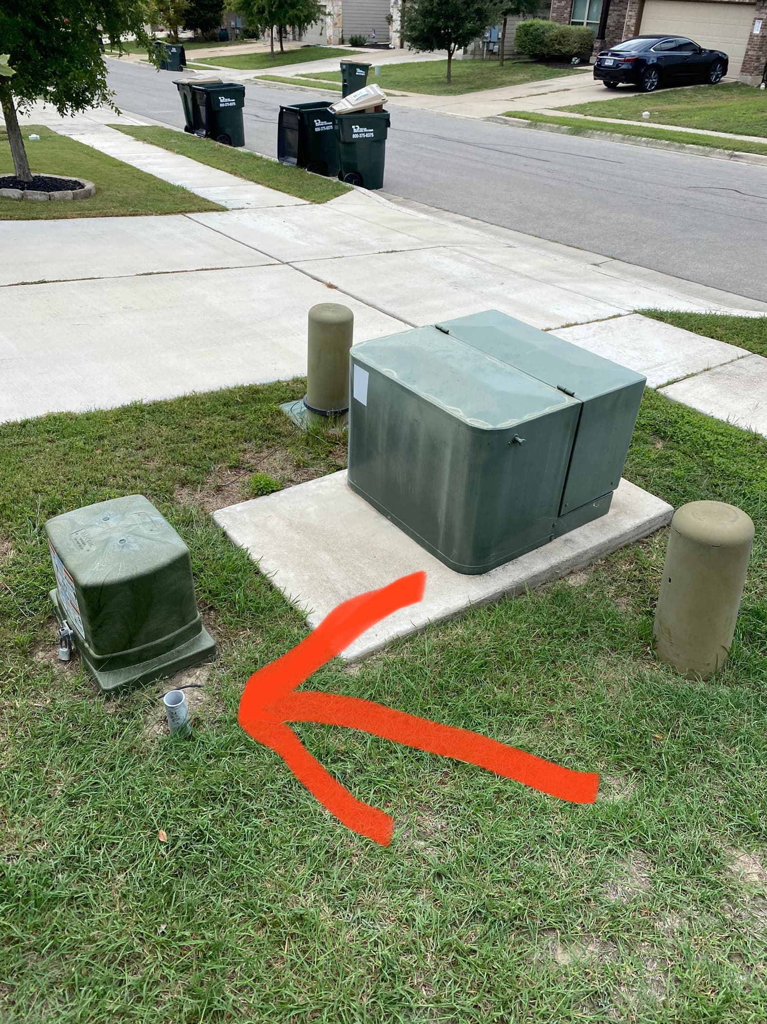 Uncapped riser near city electrical equipment - General Inspection ...