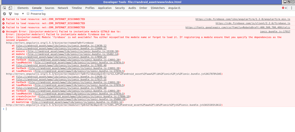 Ionic cdn firebase , angularfire not working - ionic-v1 - Ionic Forum