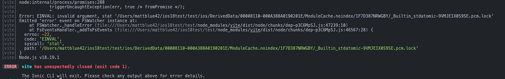FSWatcher Error - Ionic React - Ionic Forum