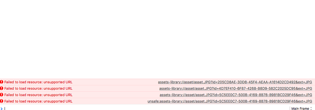 Using Media Capture plugin with iOS error IONIC: Failed to load resource: unsupported URL ...