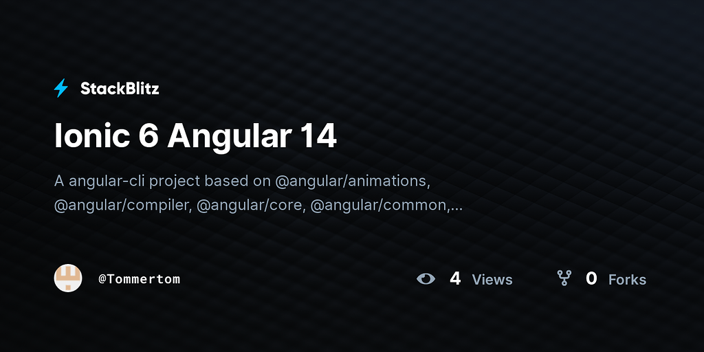Ionic 6.2 Angular 14 stackblitz - Ionic Framework - Ionic Forum