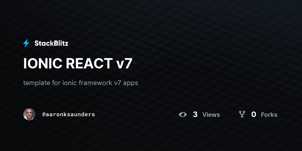 Stackblitz Templates Based on Ionic v7 for Vue & React - Ionic ... Stackblitz Templates Based on Ionic v7 for Vue & React - Ionic ...