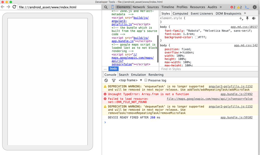 White screen just for Android - ionic-v3 - Ionic Forum