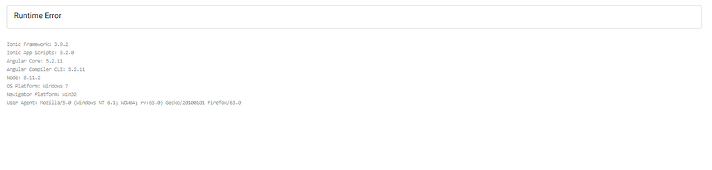 Error report with no details in ionic serve - Ionic Framework - Ionic Forum