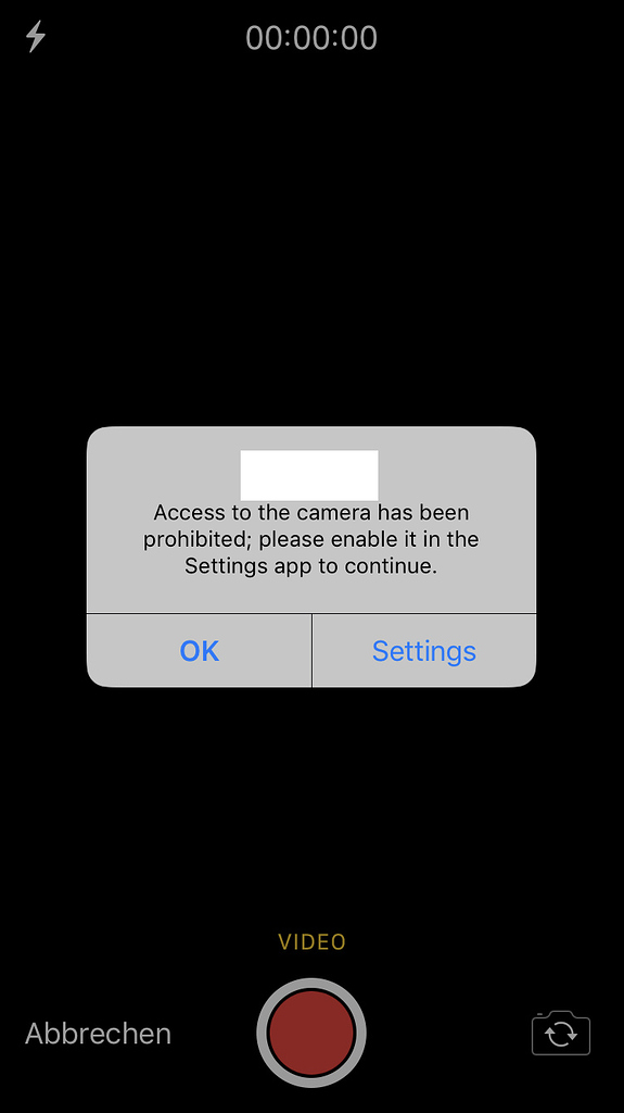 App - Access Denied Message in iOS in default-Language English (AVCaptureFigVideoDevice) - ionic ...
