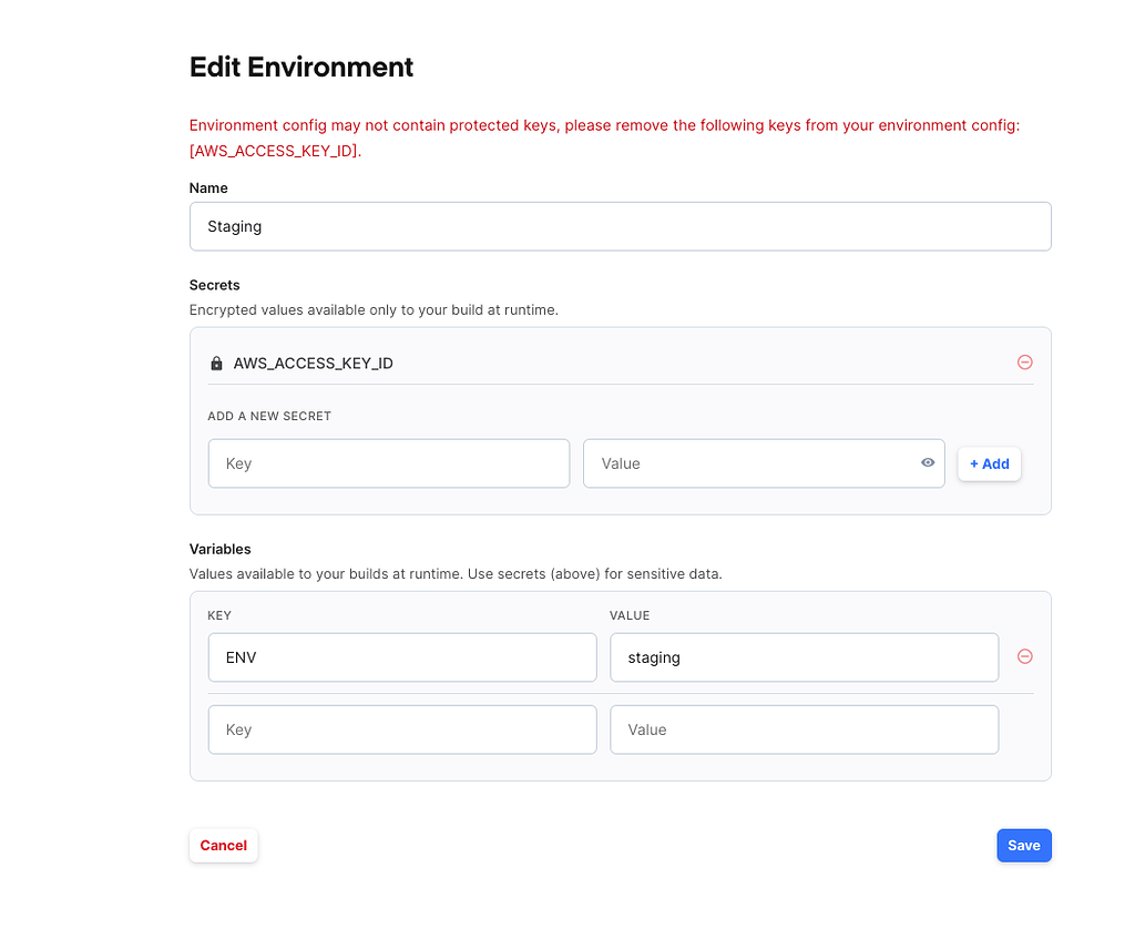 Unable to add some environment variables - Appflow - Ionic Forum