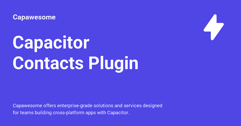 Capacitor Contacts Plugin - Capawesome - showcase - Ionic Forum