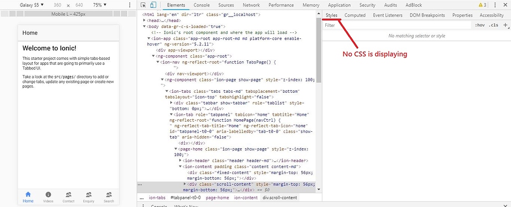 CSS is not showing in Chrome after Ionic serve - ionic-v3 - Ionic Forum