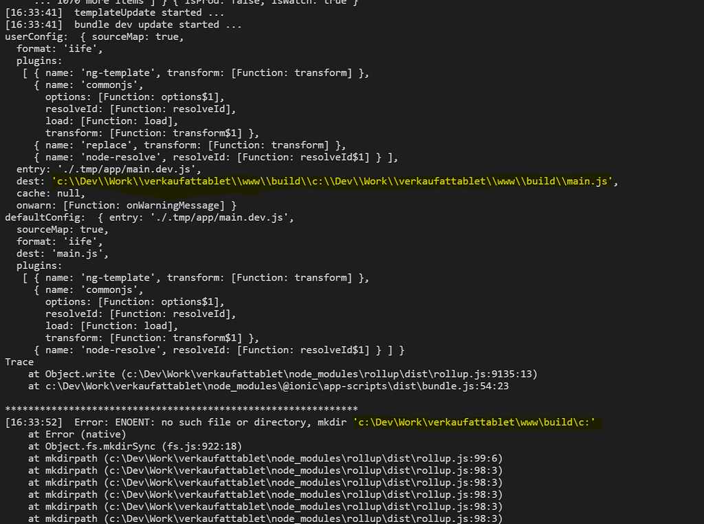 Having a custom rollup.config breaks the watcher - ionic-v3 - Ionic Forum