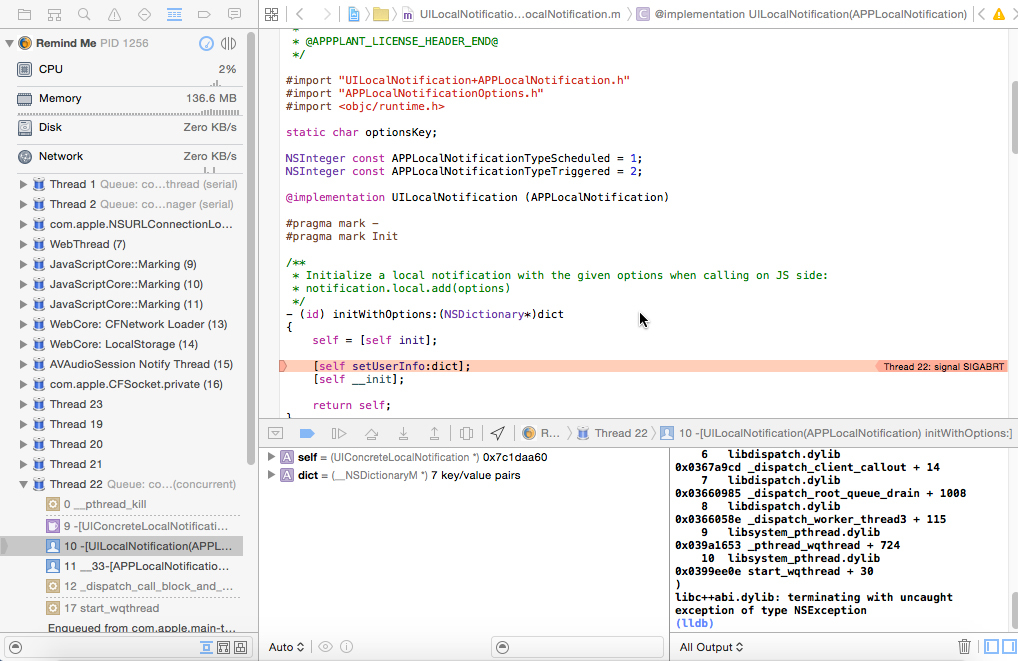 Local Notification Crashes The Ios App Cordova Ionic Forum