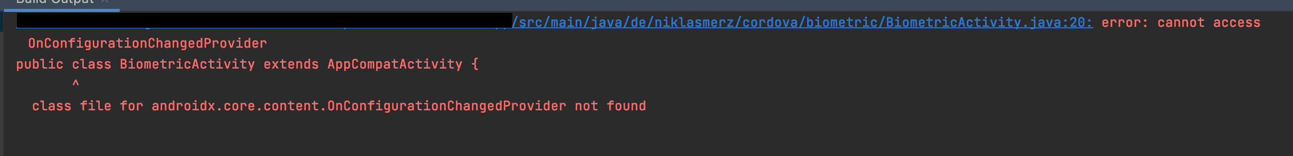 BiometricActivity: cannot access OnConfigurationChangeProvider - cordova - Ionic Forum