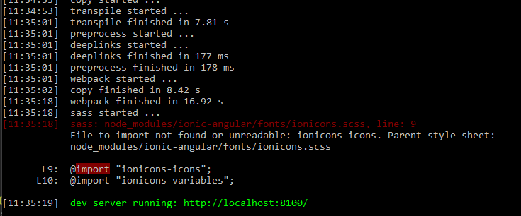 L9: @import "ionicons-icons"; not found IONIC SERVE! - ionic-v3 - Ionic Forum