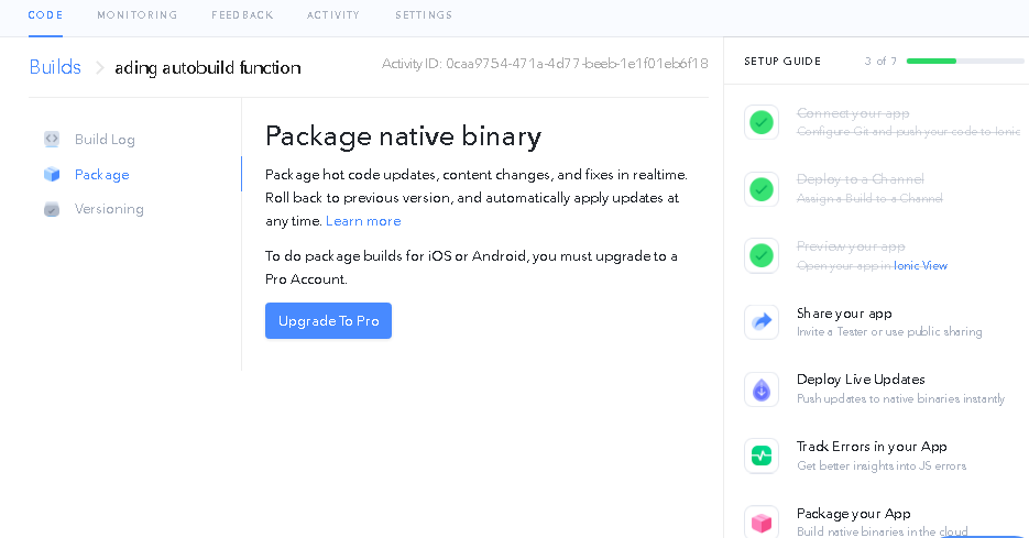 How do you build Package native binary in ionic pro (free)? - Appflow - Ionic Forum