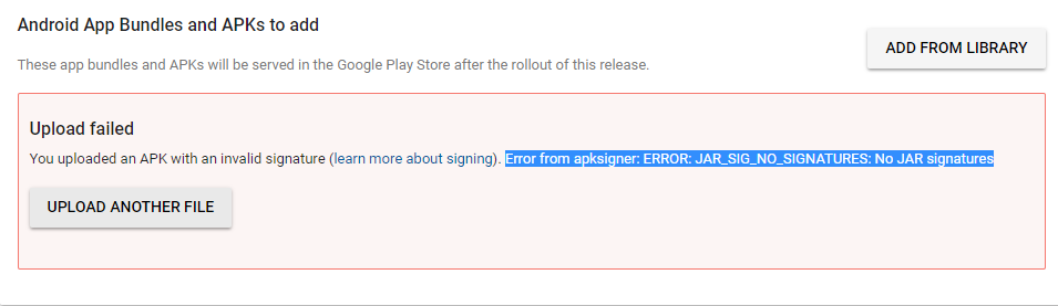 APK with invalid signature - ionic-v3 - Ionic Forum