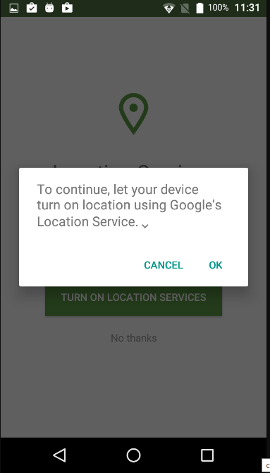 Ionic 3 How to show enable location dialog like Google maps? - ionic-v3 - Ionic Forum