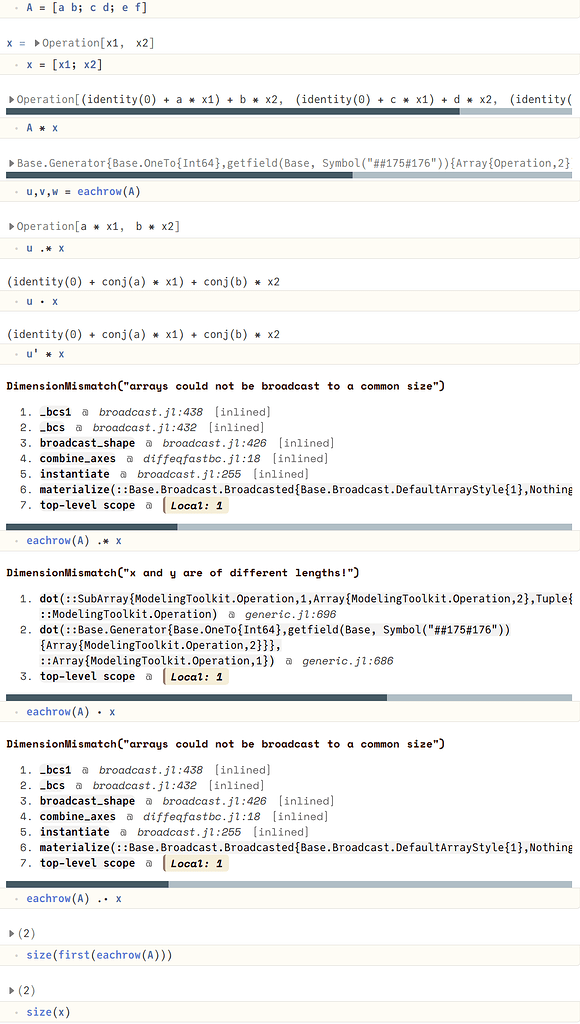 Array multiplication - Modelling & Simulations - Julia Programming Language