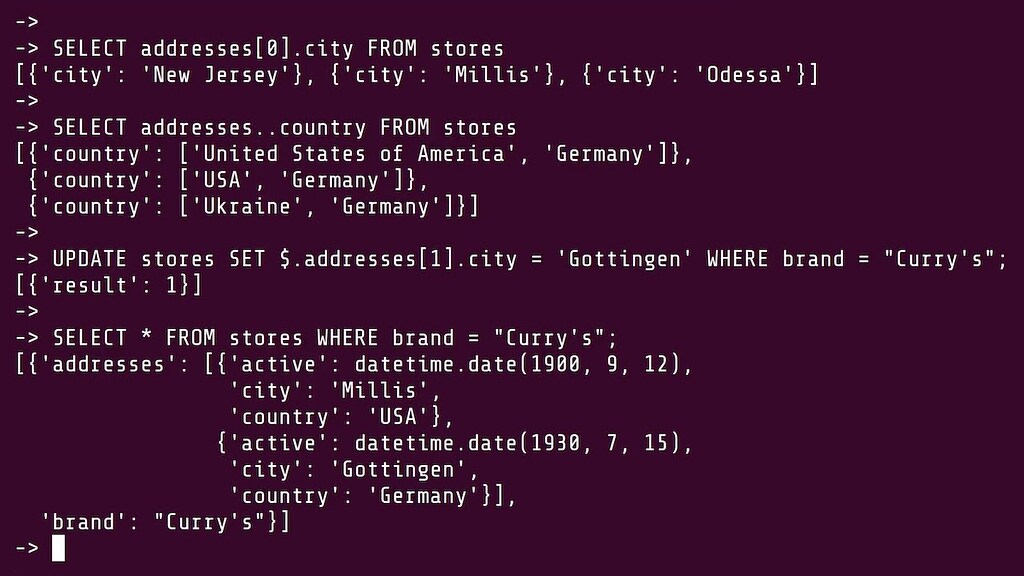 Endatabas: An SQL Document Database with Full History - General Usage - Julia Programming Language