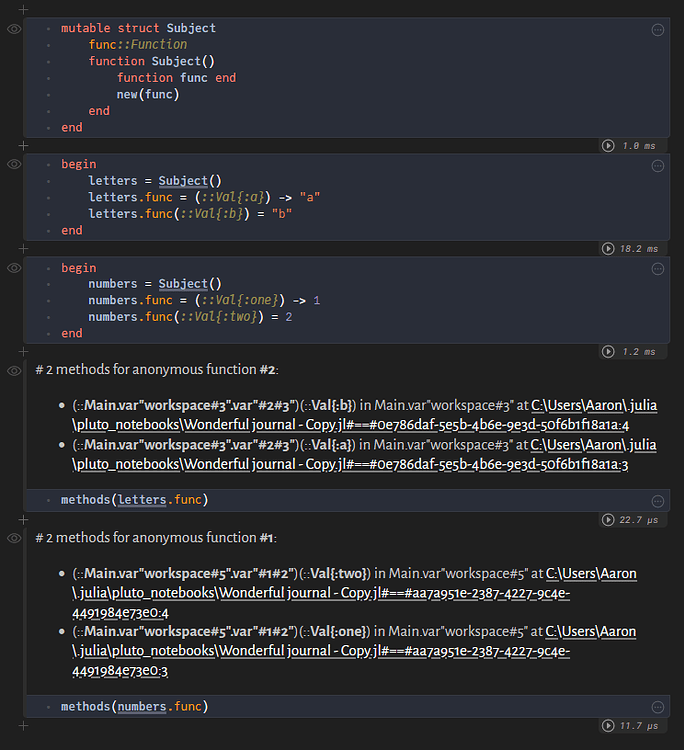 Unexpected method additions to a struct instance's Function field - General Usage - Julia ...
