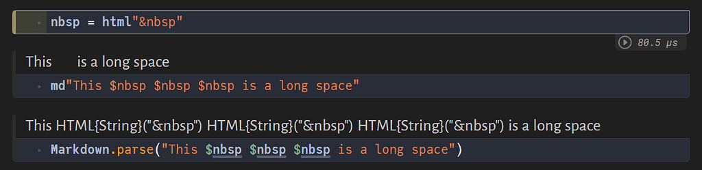 Space in html output in pluto notebook - General Usage - Julia Programming Language