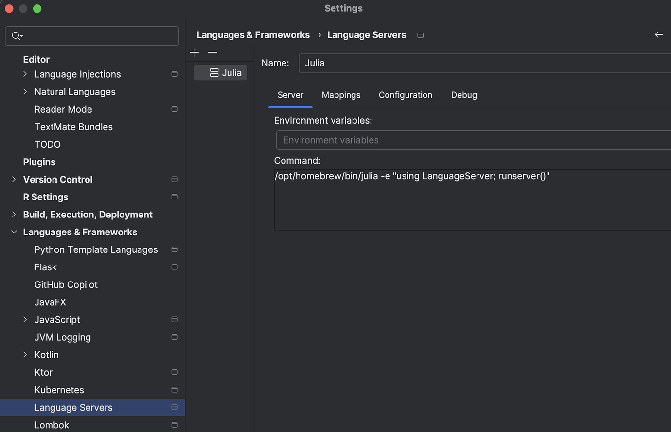 Julia in IntelliJ, using language server - General Usage - Julia Programming Language