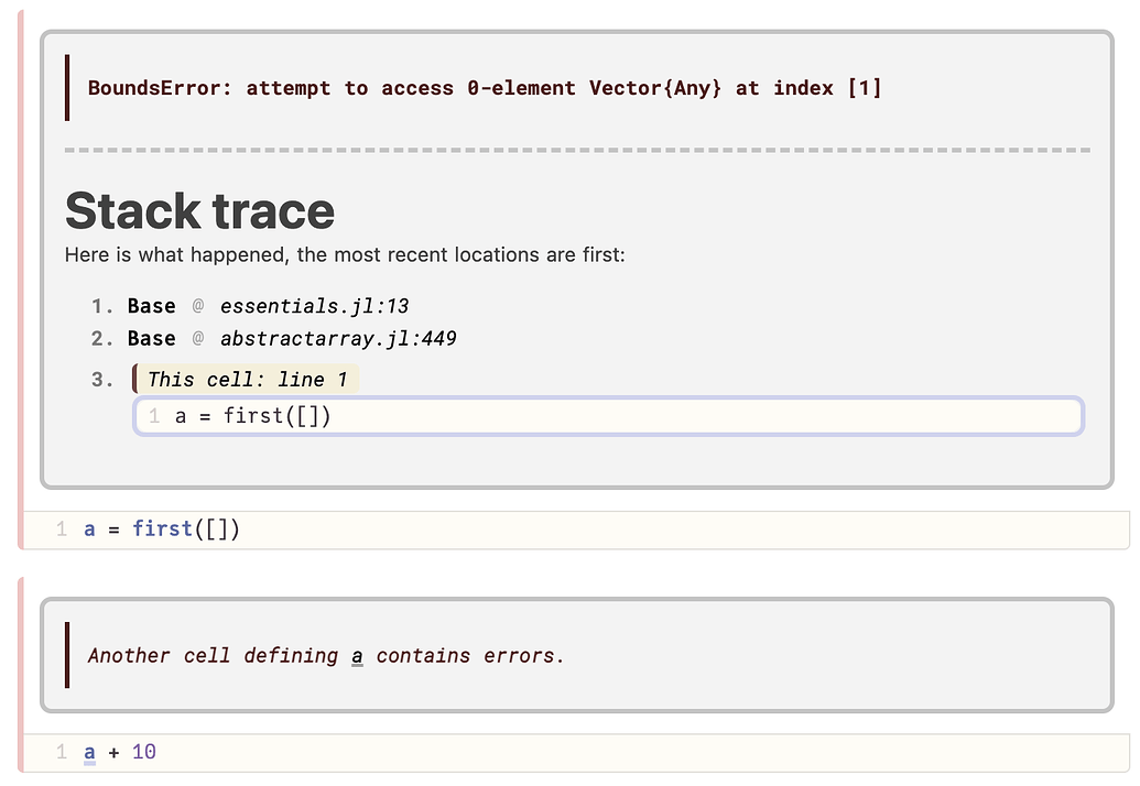 🧾 New stack traces in Pluto: more colorful, less intimidating! - Package Announcements - Julia ...