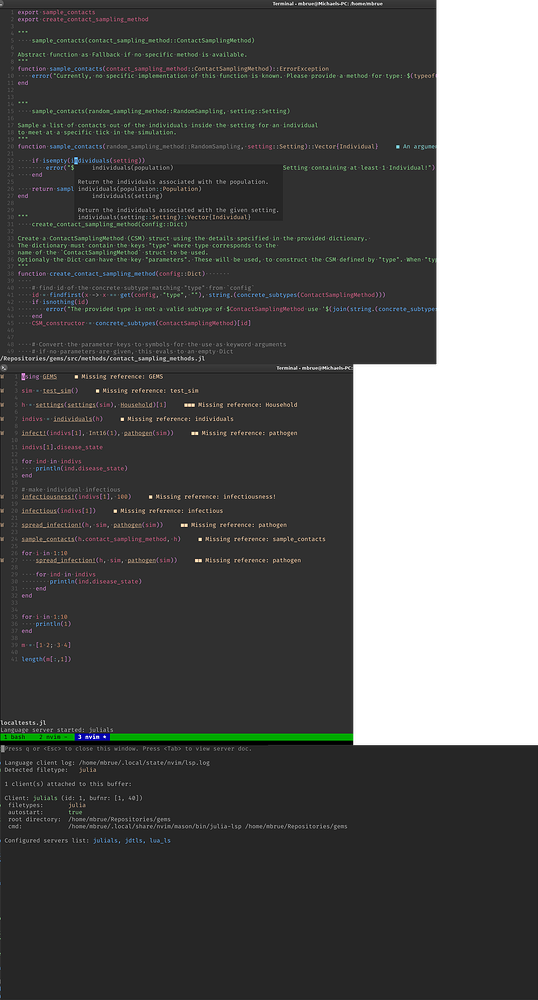 Julia With Neovim Tooling Julia Programming Language